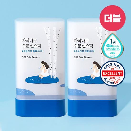 사자코리아 - [6월 올영픽/즉각쿨링] 라운드랩 자작나무 수분 선스틱 19g 더블 기획